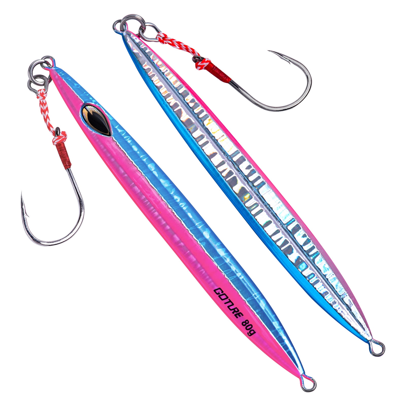 New pattern Goture Glow Slow Pitch Jigs , Double Assist Hook Fishing Jig Lead Saltwater Jigging ...