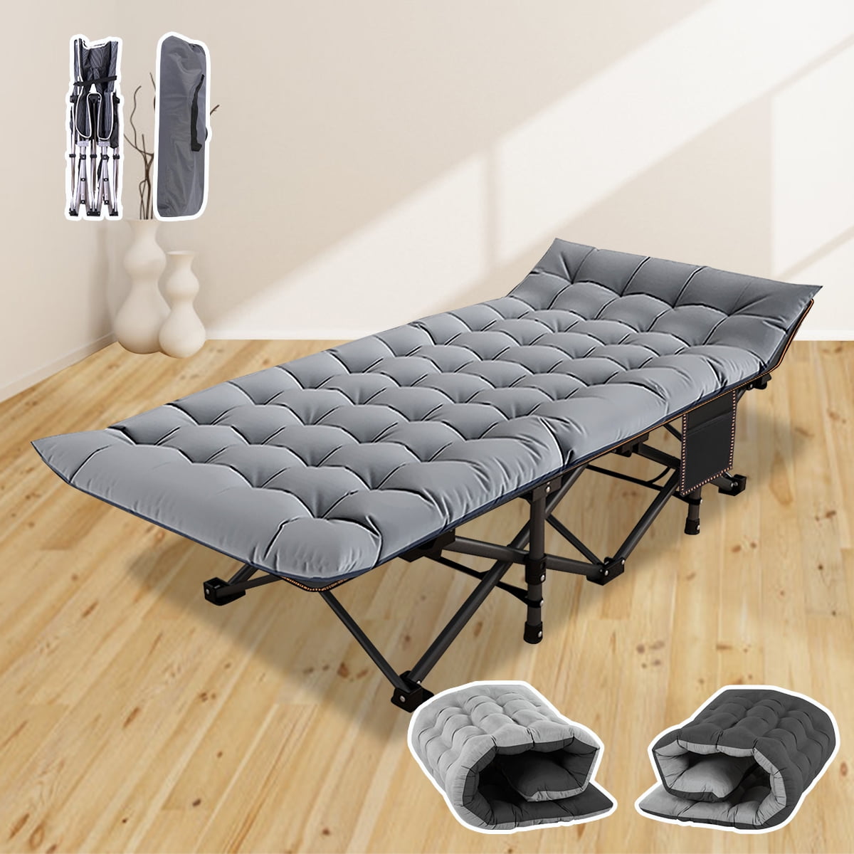 ABORON Folding Camping Cot for Adults 800lbs, Heavy Duty 28" Extra Wide ...