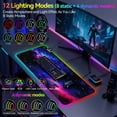 Rgb Gaming Mouse Pad Oversized Mat With 12 Light Modes Non-slip Rubber ...