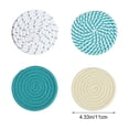 EDHITNR 4 Pcs Woven Round Placemats Cotton Thermal Insulation Table ...