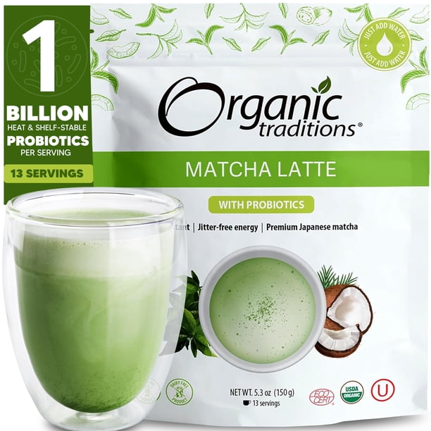 Té verde Matcha Latte en polvo Organic Traditions 150 g | Walmart en línea
