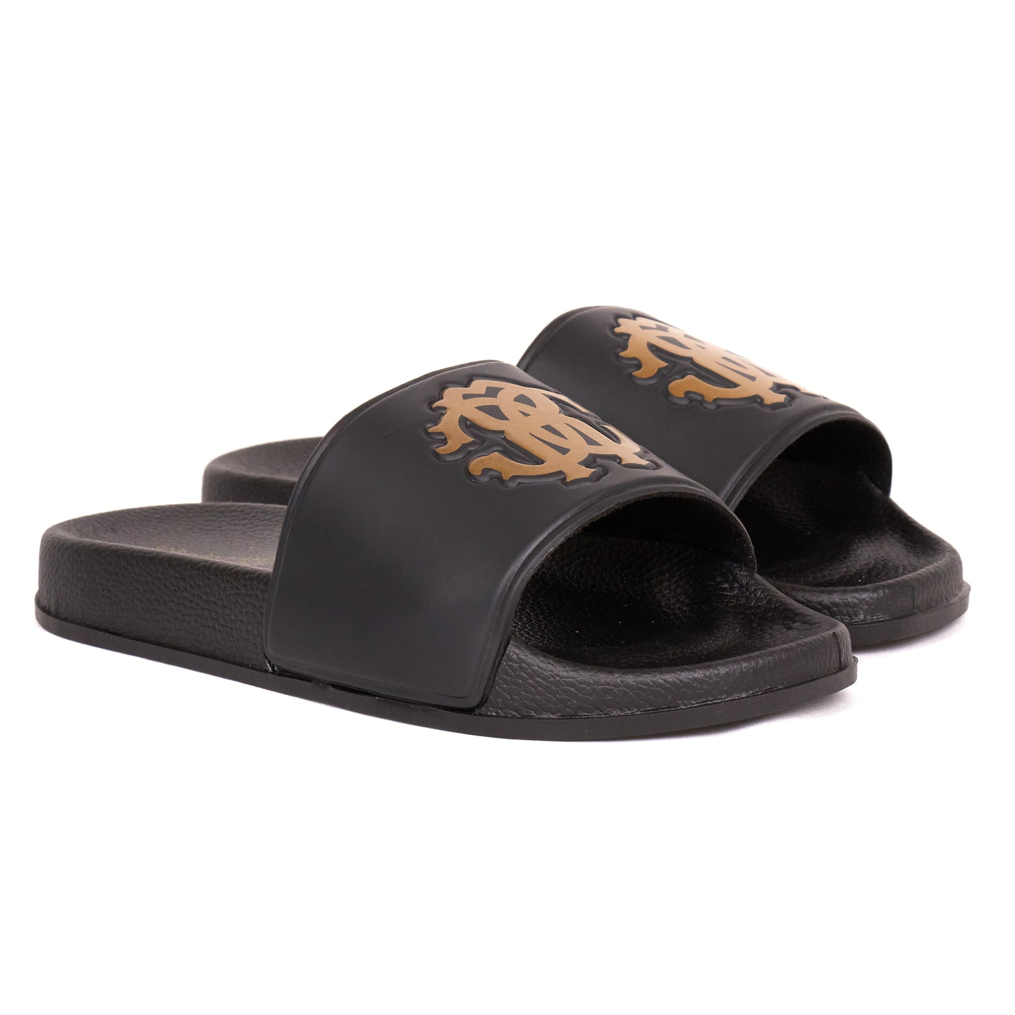 Cavalli Class Sandals, Slip-On Design, Synthetic Sole, Open Toe, Logo ...