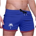 Bpyeka Men's Palm Tree Print Mesh Shorts, Elastic Waist Drawstring Swim ...