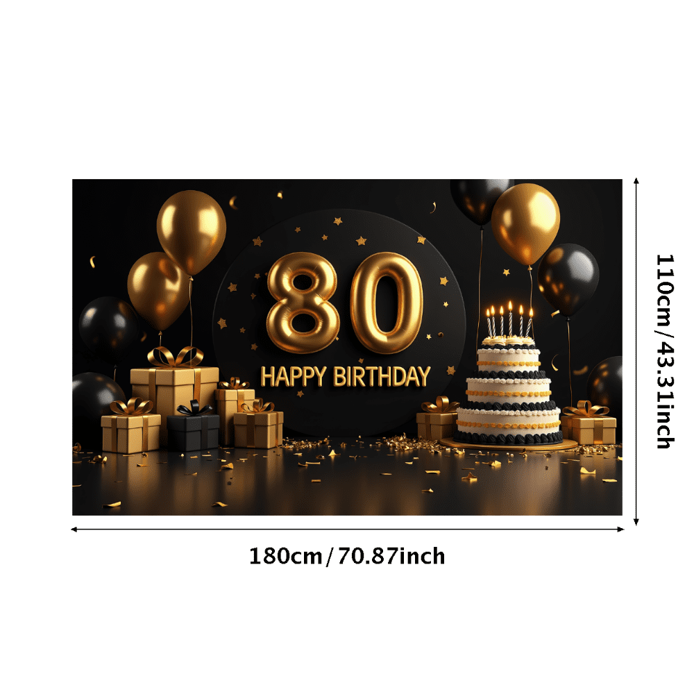 Click here for Yezdix Golden 80th Happy Birthday Banner Backgroun... prices