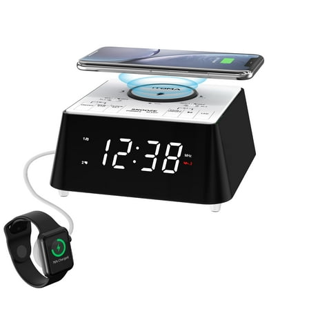 iTOMA Alarm Clock with Bluetooth, FM Radio, Dual Alarm, USB Charger ...