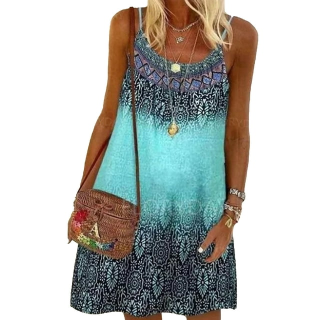 Colisha Boho Tanks Dress For Women Floral Summer Dresses Sleeveless ...