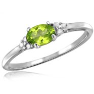 Peridot Sterling Silver Heart Ring - Walmart.com