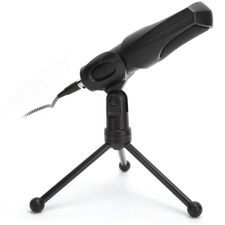 USB Condenser Microphone with Folding Tripod Stand, HiFi Stereo 360 ...
