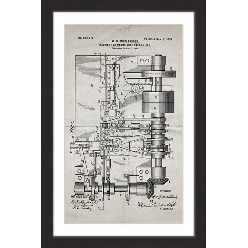 "Paper Clip 1899 Old Paper" Framed Painting Print - Walmart.com