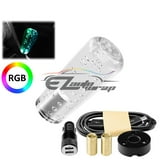 LED Light RGB Shift Knob Stick Crystal Clear Transparent Bubble Gear ...