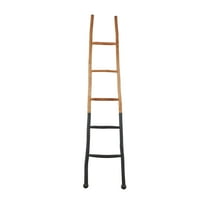 DecMode 18" x 73" Brown Wood Handmade Two-Toned Slanted Ladder with ...