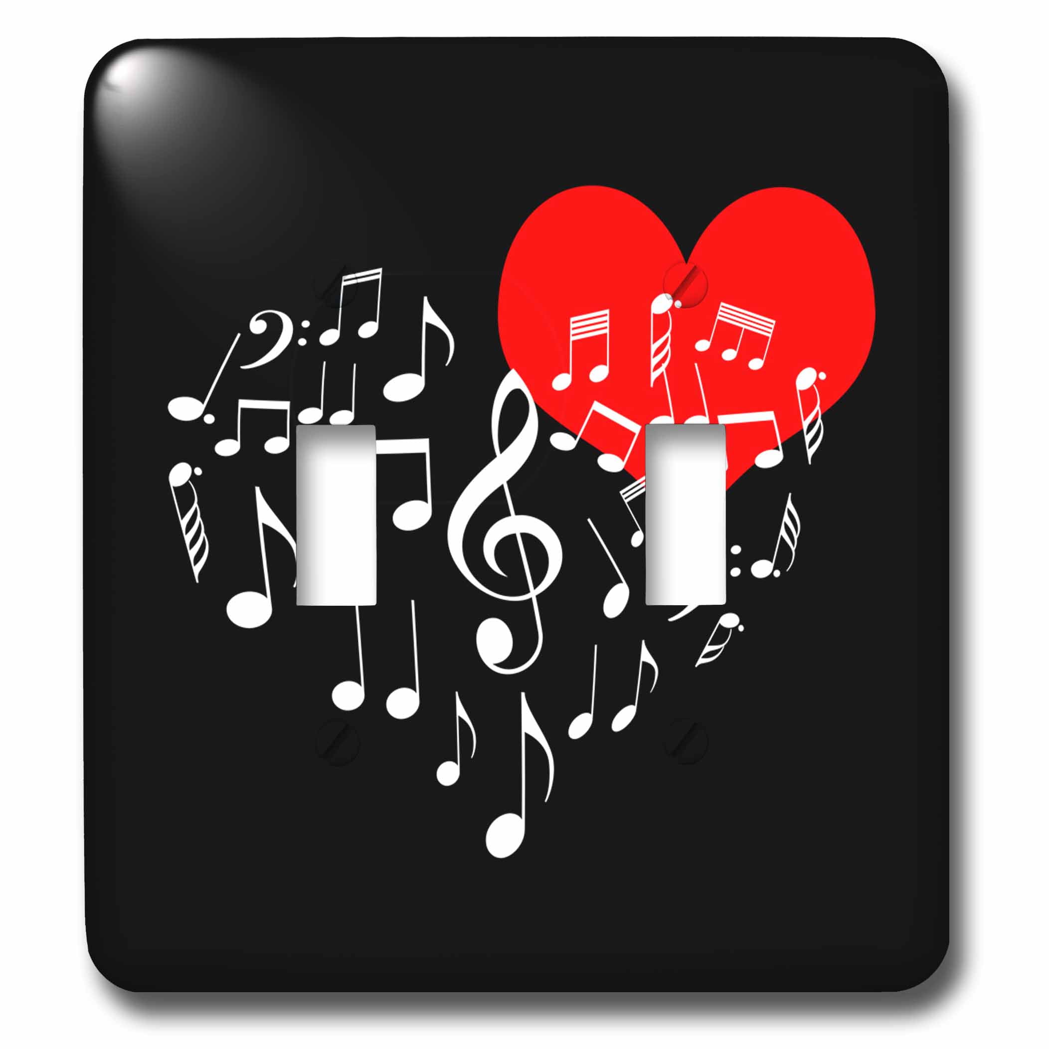 Red Music Note Black Background