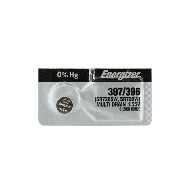 Energizer 397/396 Button Cell Silver Oxide SR726SW Watch Battery (1 ...