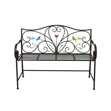 White Metal Butterfly Bench - Walmart.com