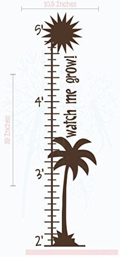 Palm Tree Growth Chart Vinyl Decals Beach Baby Room Nursery Wall Art ...