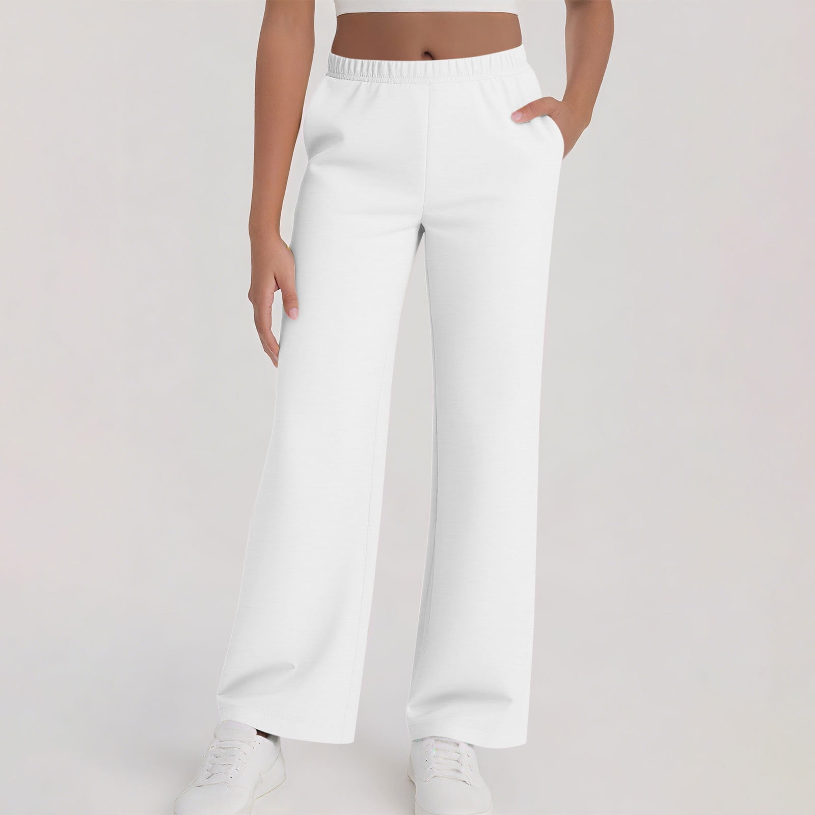 Click here for Tarylea Womens Pants Elastic Waist Solid Color Tro... prices