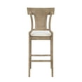 Linon Rylan 30" High Back Indoor Wood Bar Stool, Rustic Graywash/Beige ...