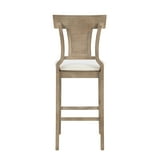 Linon Rylan 30" High Back Indoor Wood Bar Stool, Rustic Graywash/Beige ...