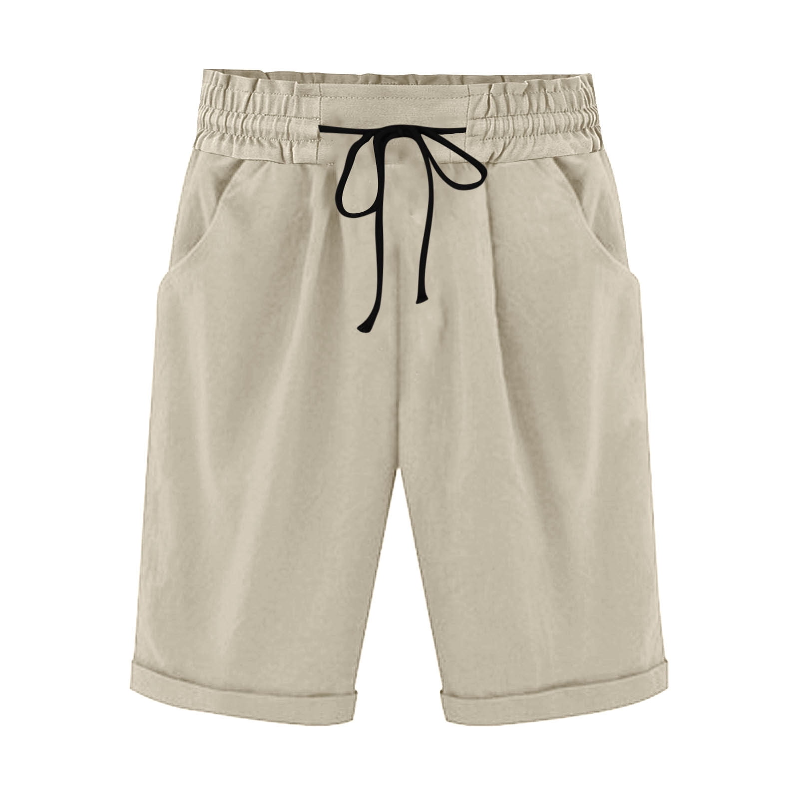 Click here for Plebaso Womens Casual Knee Length Shorts Drawstrin... prices