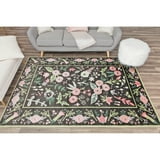 Rugs America Hanna VA30C Gardenia Pink Ivory Floral Transitional White ...