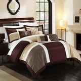 Chic Home Alleta 7 Piece Comforter Contemporary Patchwork Solid Color ...