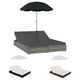 vidaXL Patio Lounge Bed Outdoor Sun Lounger Chair with Umbrella Poly ...