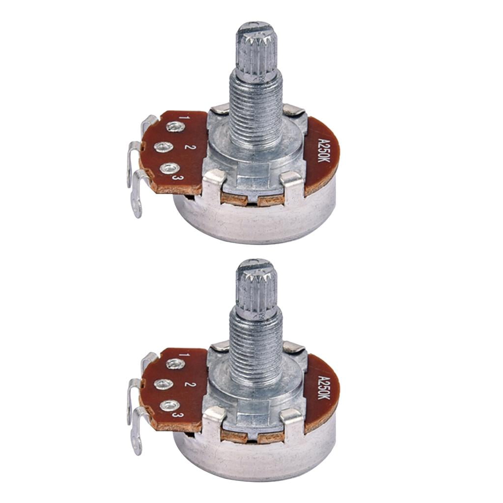 Pack Of 2 Big A250K Taper Potentiometer Pots Alpha For Electric Guitar ...