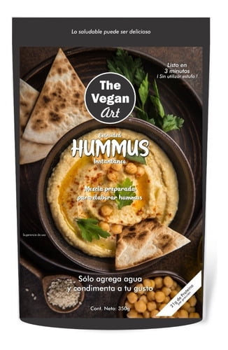 Hummus Instantáneo 350g Mezcla Preparada The Vegan Art Original ...