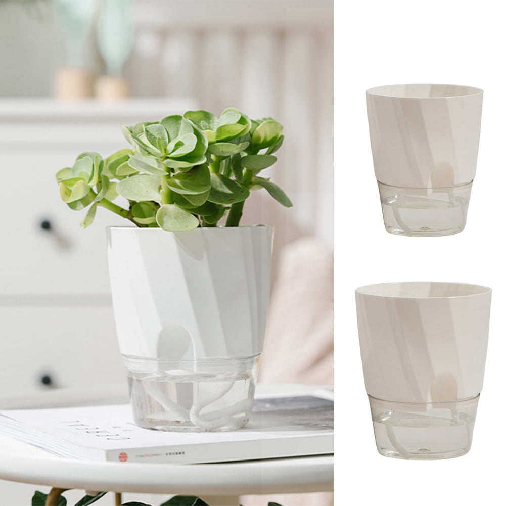 LINASHI Plant Pots Self Watering Planters with Wick Rope for Indoor ...