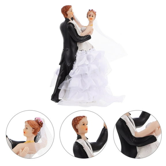 Cheers.US Wedding Cake Topper Bride Dragging Groom Funny Reluctant ...