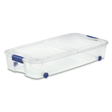 Super Stacker File Box-14.5"X10.5"X11.25" Clear/Blue Handles - Walmart.com
