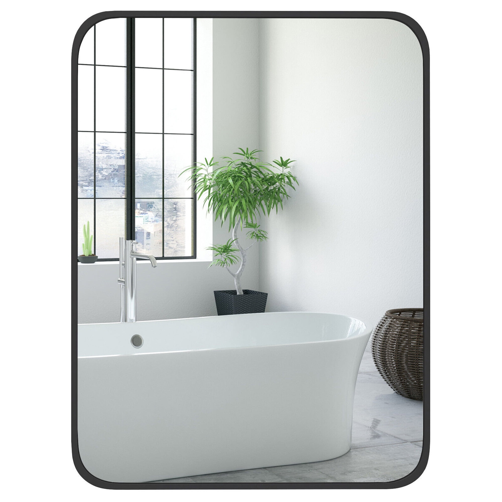 Click here for Gymax 24 X 32 Black Rectangle Mirror For Wall Wall... prices