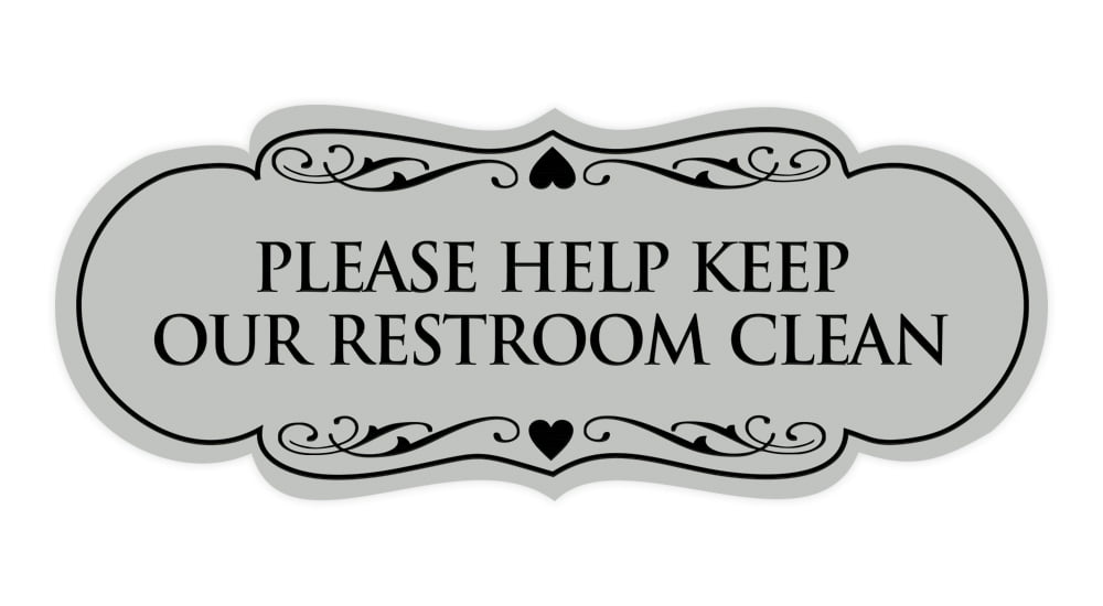 Designer Please Help Keep Our Restroom Clean Sign(Lt Gray) - Small ...