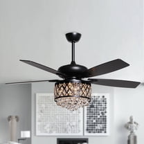 Parrot Uncle 52 Inch Modern Ceiling Fan with Remote Control, Crystal ...