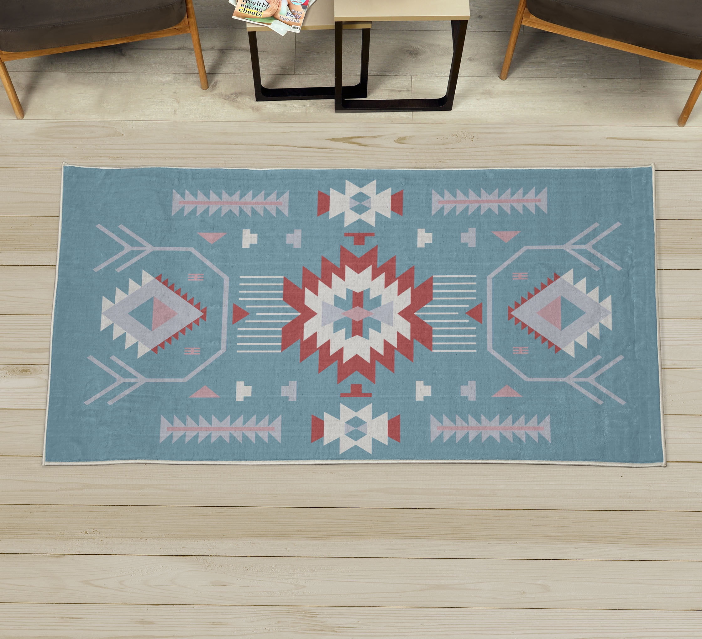 Southwestern Decorative Rug, Ethnic Illustration of a Zigzags Design ...