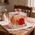 Candy Jars Candy Dish with Lid,Bowknot Square Glass Jewelry Box ...