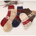 BAOLE 5 Pairs Elk Print Thickened Socks, Comfy & Warm Christmas Mid ...