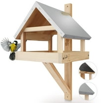 Wild Animal Heart XL Wooden Birdhouse with Weatherproof Metal Roof ...
