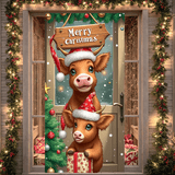 Festive Design Merry Christmas Banner Christmas Decorations Cow Theme ...