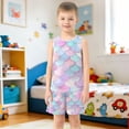 Cute Pastel Color Mermaid Scale Pajamas Set Sleeveless Sleepwear Tank ...