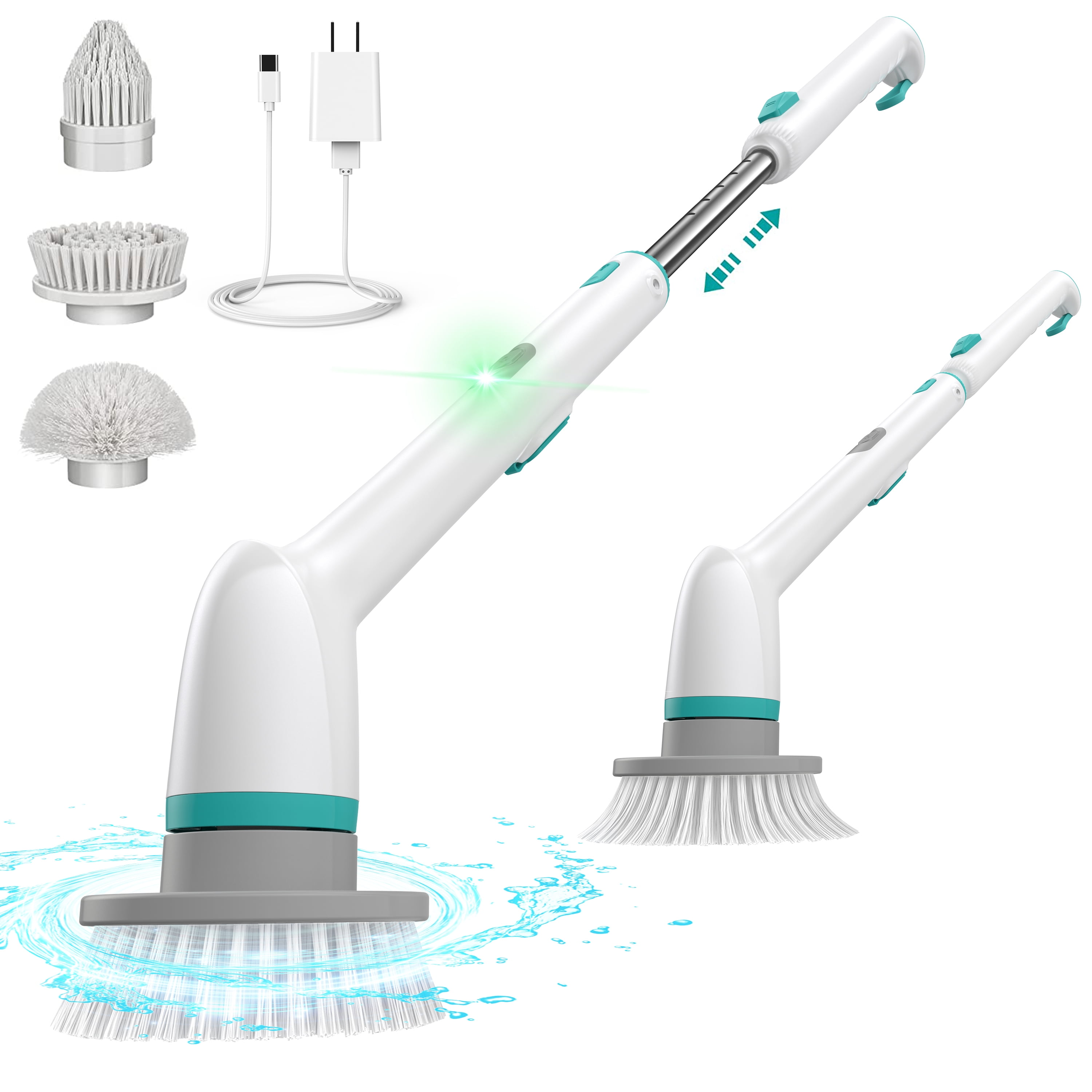 Homitt Electric Spin Scrubber Totally Waterproof, 3 Brush Heads ...