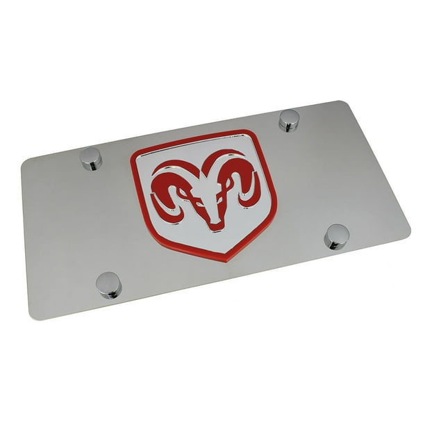 Dodge Ram Logo License Plate (Red on Chrome) - Walmart.com - Walmart.com