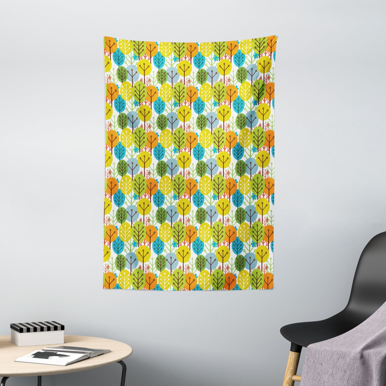 Baby Tapestry, Cute Colorful Summer Trees Kids Playroom Girls Boys ...