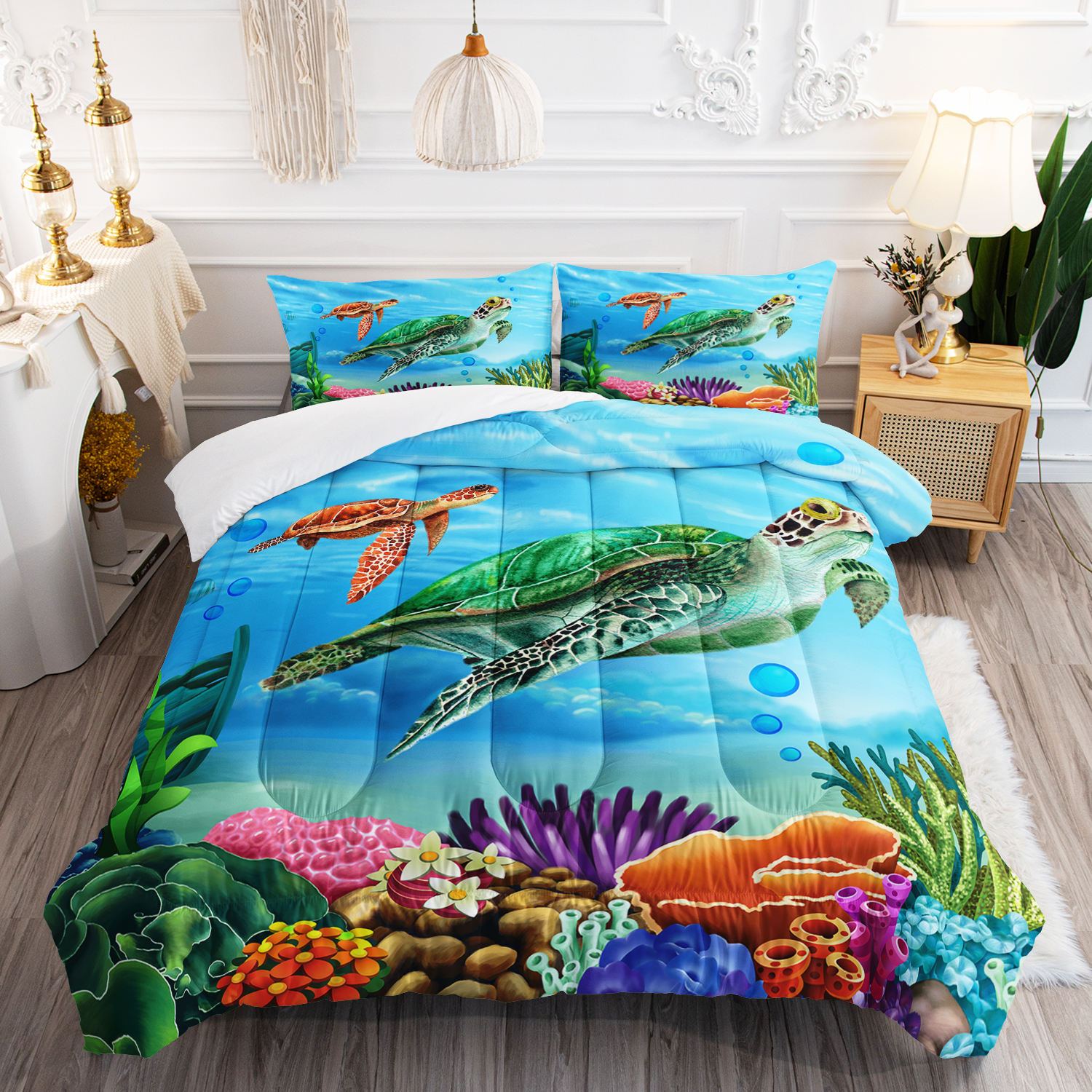 Hosima 3-Piece 3D Digital Printed Polyester Comforter With Multiple ...