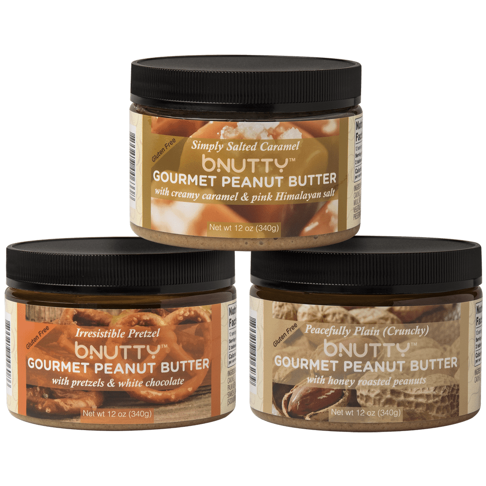 (3-Pack) bNutty Sweet & Salty Flavors Artisan Peanut Butter, 3-12 oz ...