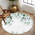 Eucalyptus Leaves Round Area Rug 5 FT, Non Slip Bedroom Rugs ...