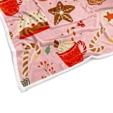 Pink Christmas Gingerbread Man Throw Blanket, Winter Cute Star ...