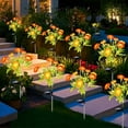 Snow Lotus Solar Garden Light, 2 Pack Solar Flower Light Outdoor ...