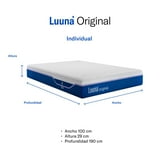 Colchón individual Luuna Original suave con 6 tecnologías Memory Foam ...