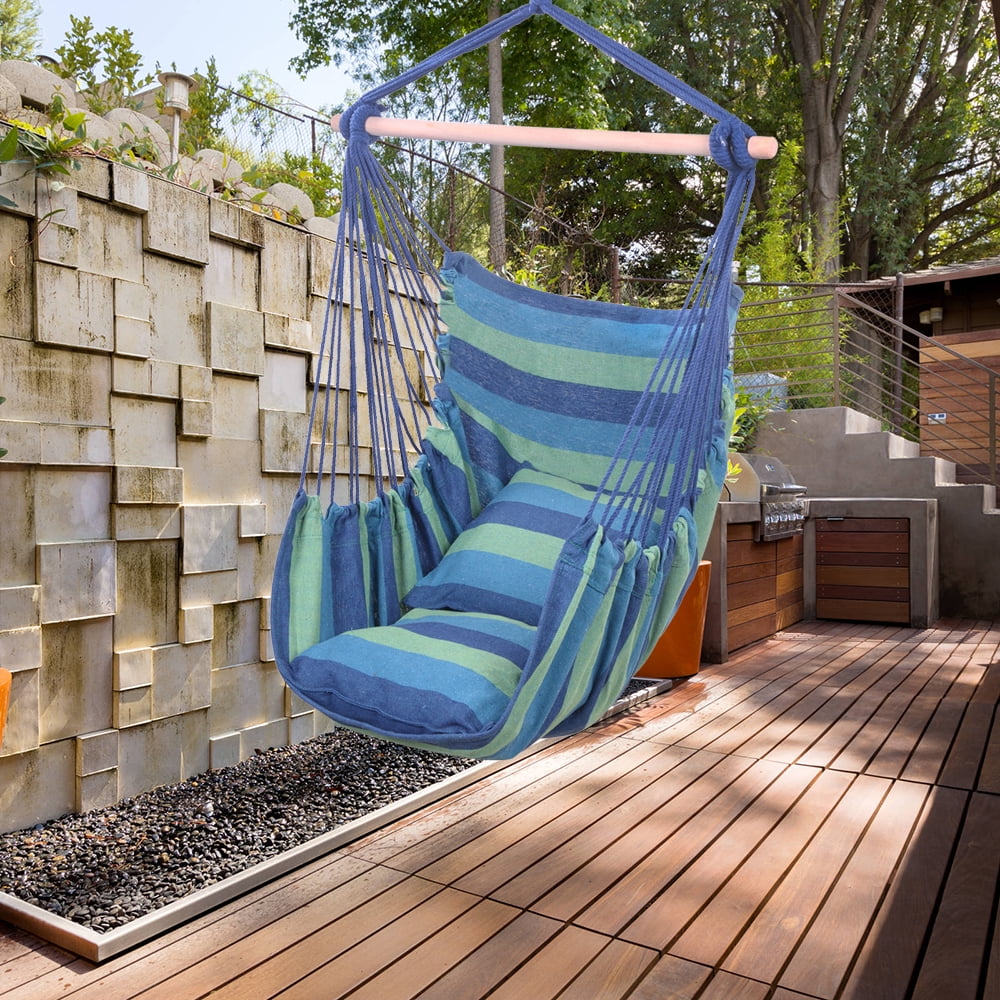 EasingRoom Hanging Chair for Bedroom/Patio Canvas Hammock Hanging Rope ...